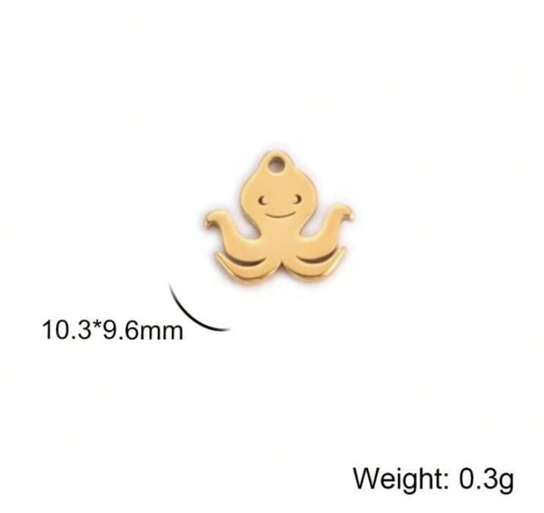 Gold Octopus Charm - Beefab Accessories