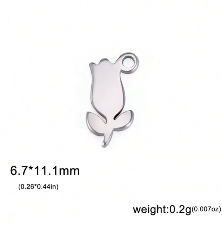 Silver Rose Charm - Beefab Accessories